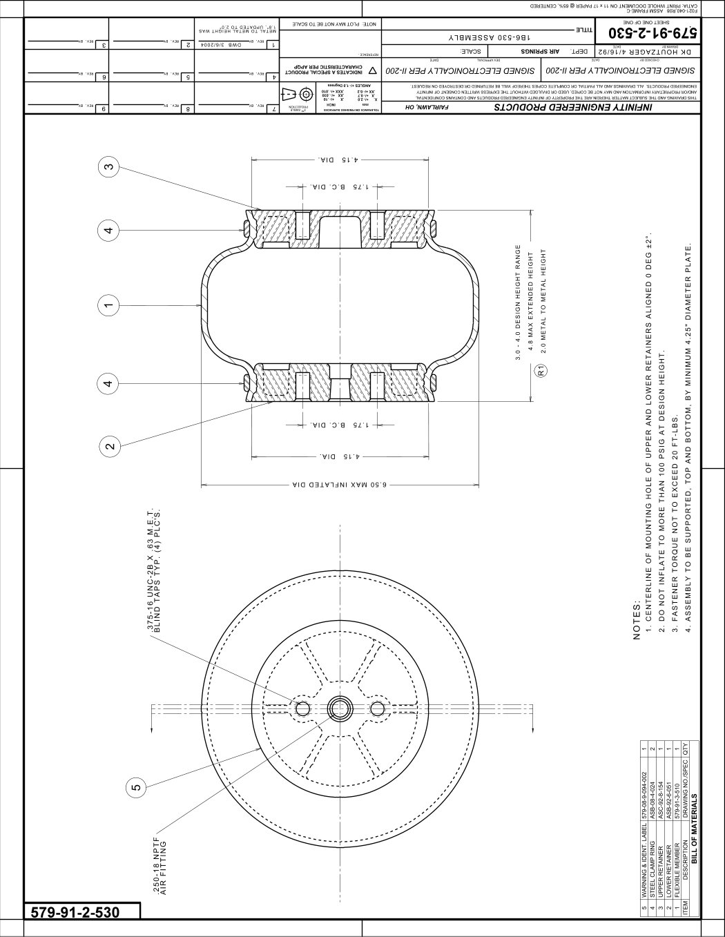 Goodyear 1B6-530 Industrial Air Spring Single Convoluted Bellows - TFC ...